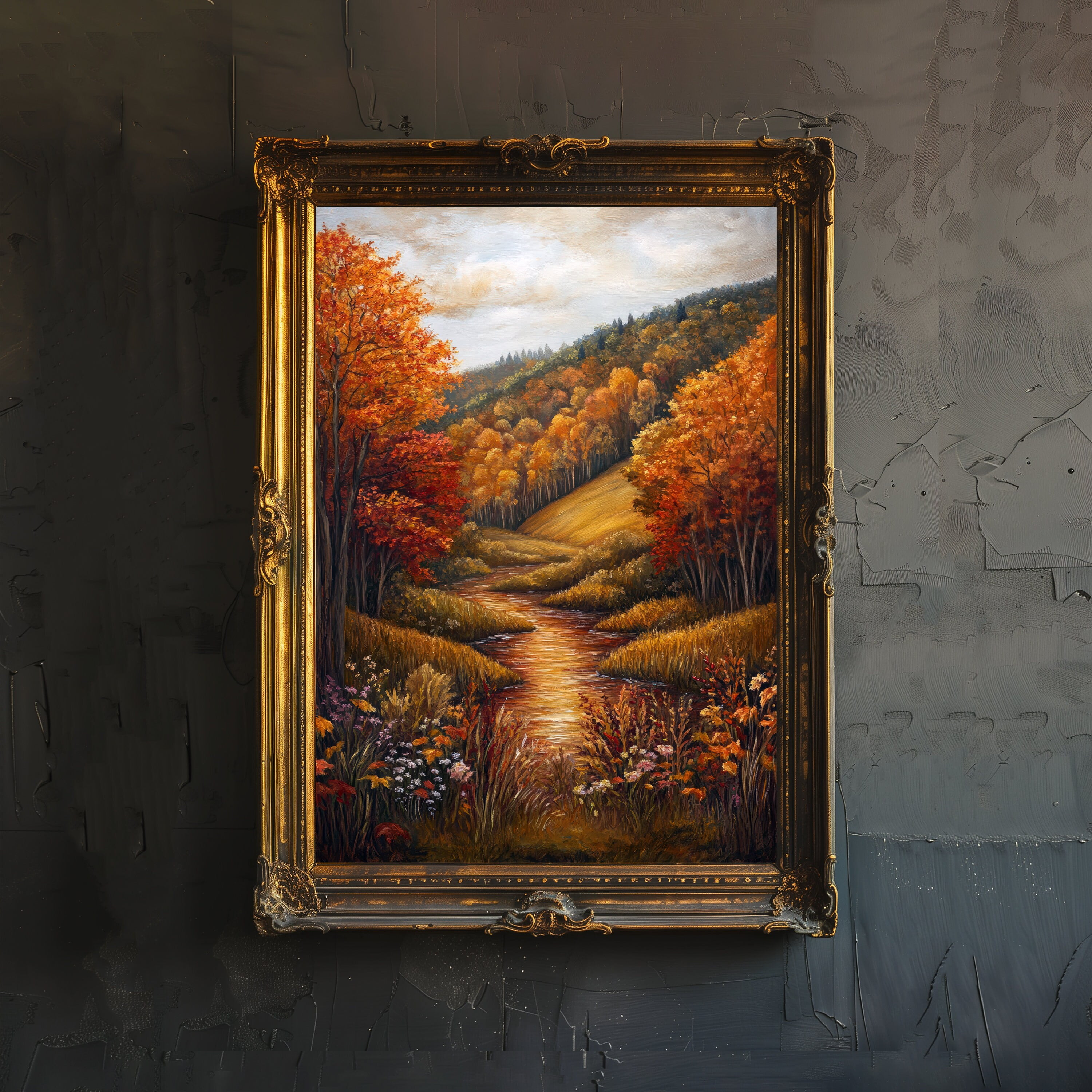 Autumn Valley Poster Cottagecore Decor Dark Academia Art Antique ...