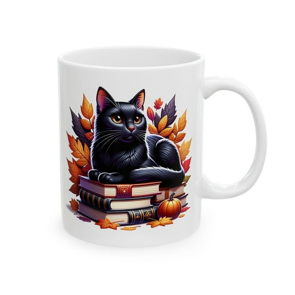 Autumn Vibes Black Cat Cozy Fall Mug - Perfect Gift for Cat Lovers ...