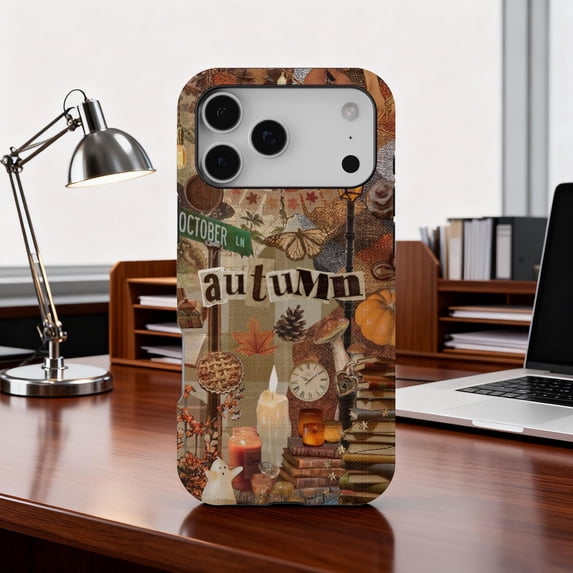 Autumn Vibes Collage October Ghost Pumpkin Phone Case 17 through 11 Pro ...