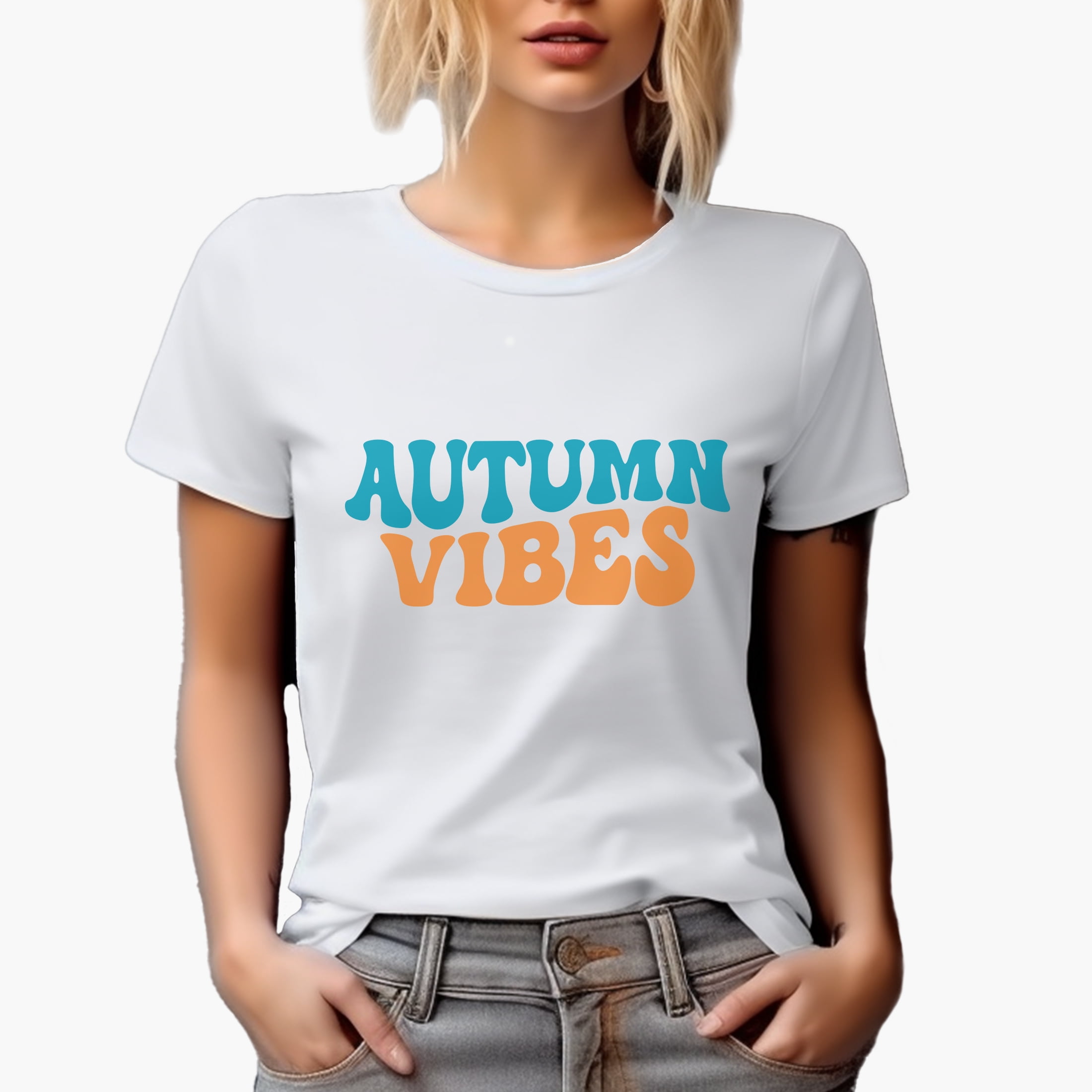 Autumn Vibes, Fall Season Themed, Groovy Retro Wavy Text Merch Gift ...