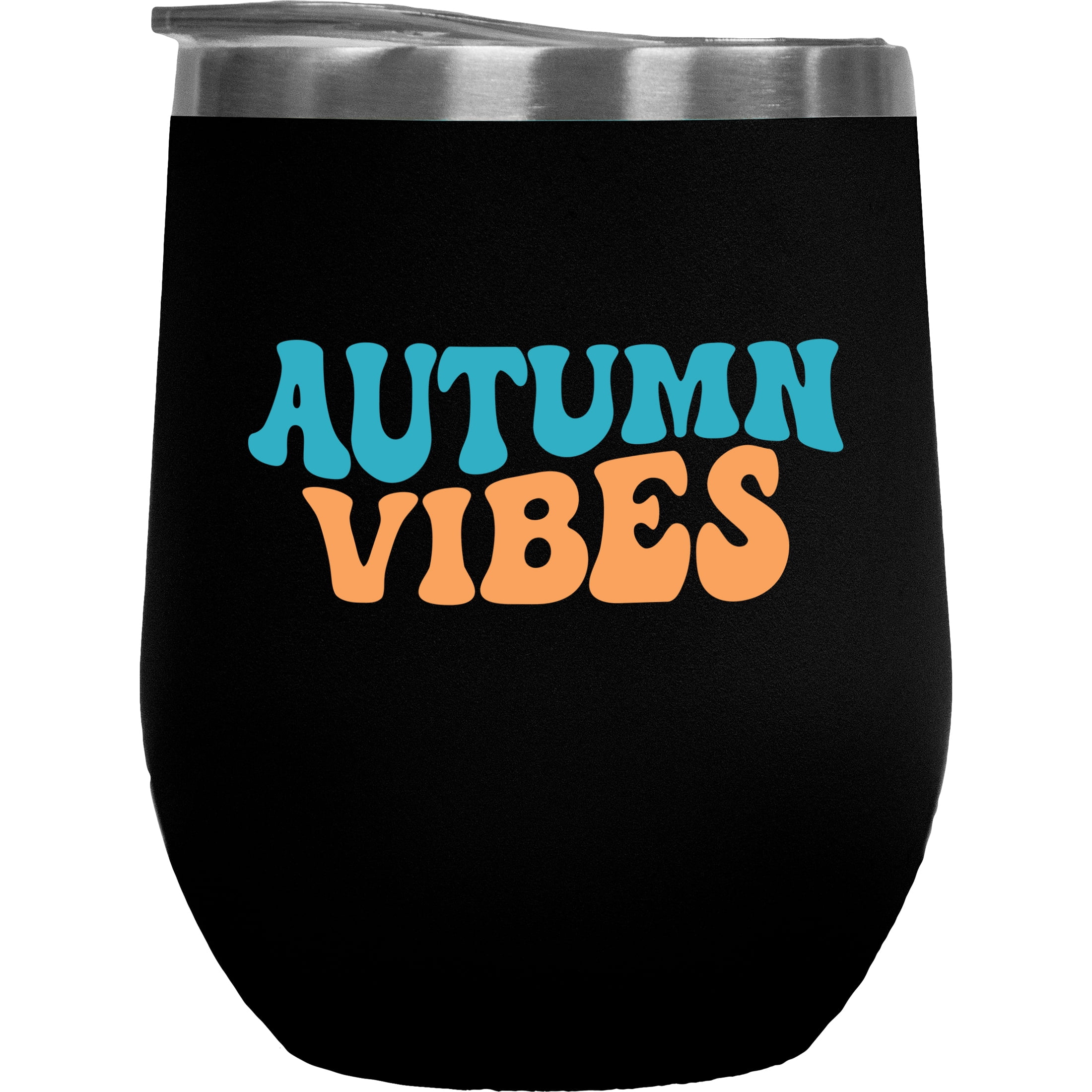 Autumn Vibes, Fall Themed, Groovy Retro Wavy Text Merch Gift, Black ...