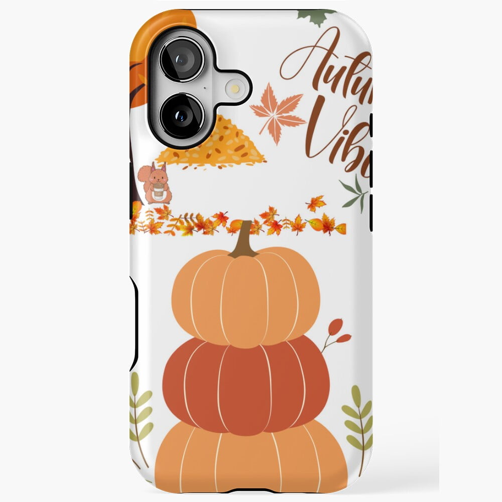 Autumn Vibes Pumpkin Seasonal Cute Illustration Case iPhone 17 through ...