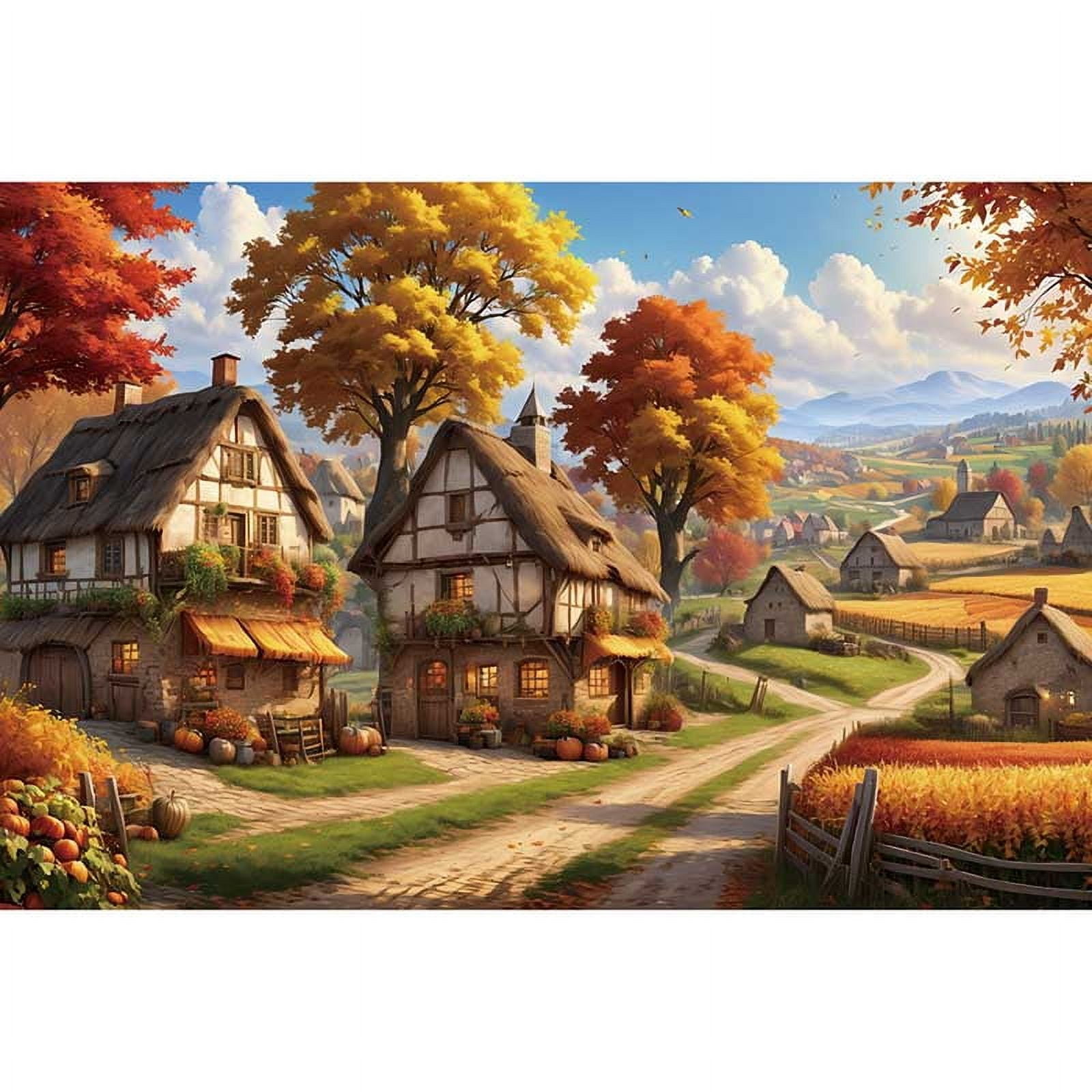 Autumn Village Photography Backdrop Home ration Background Rural ...