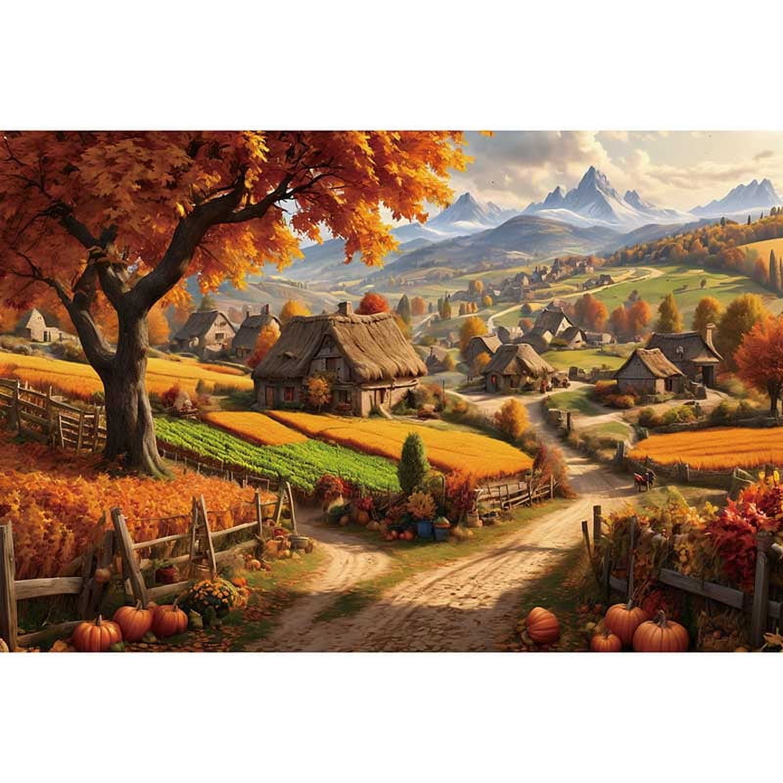 Autumn Village Photography Backdrop Home ration Background Rural ...