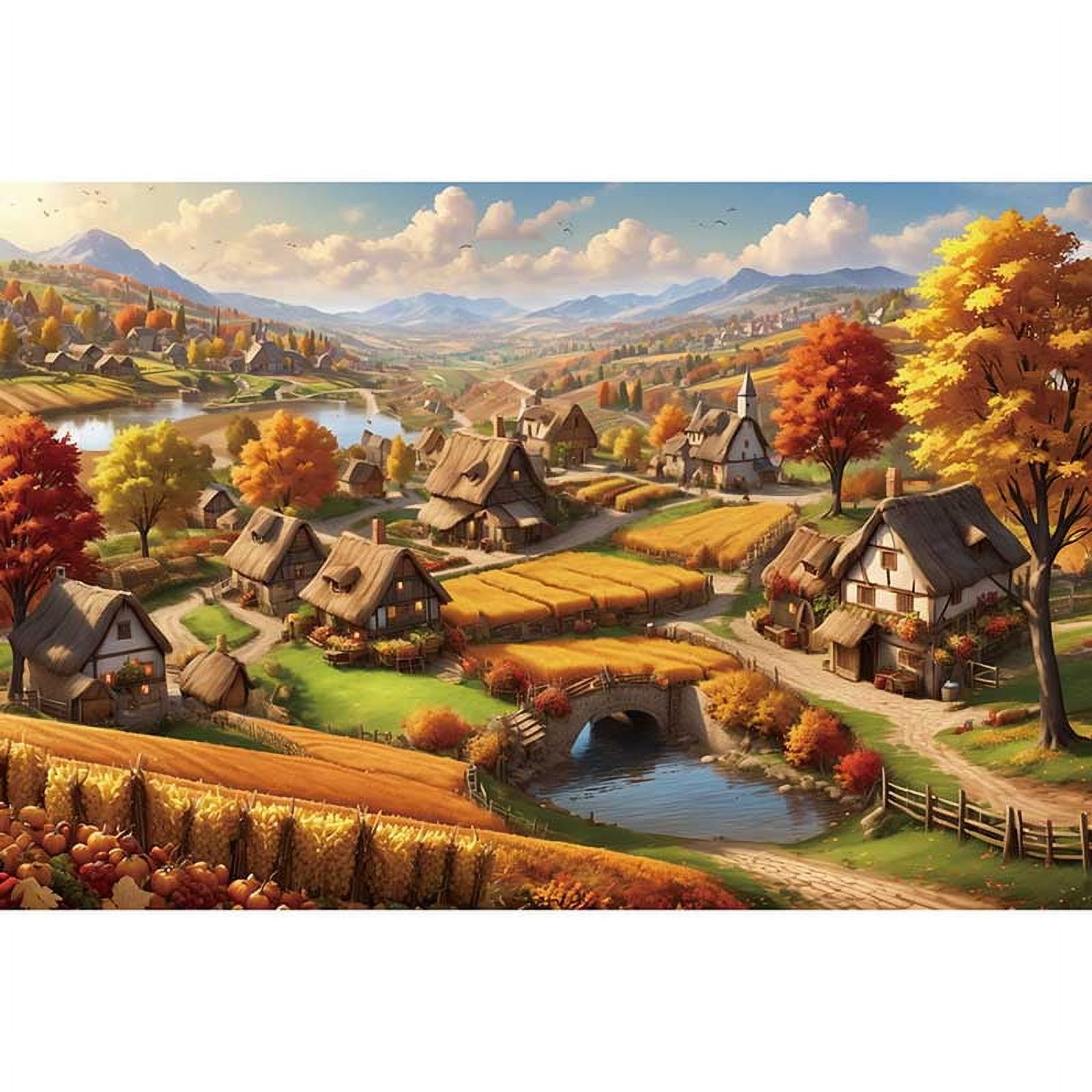 Autumn Village Photography Backdrop Home ration Background Rural ...