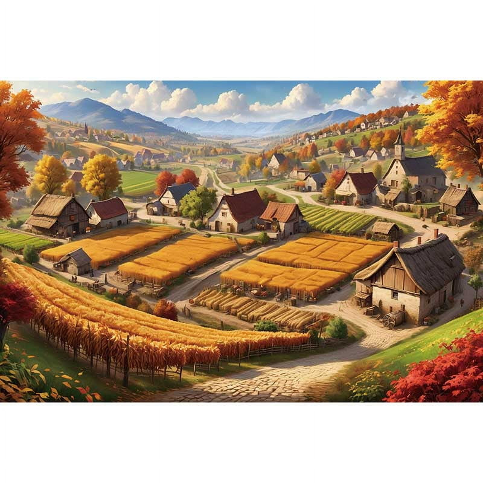 Autumn Village Photography Backdrop Home ration Background Rural ...