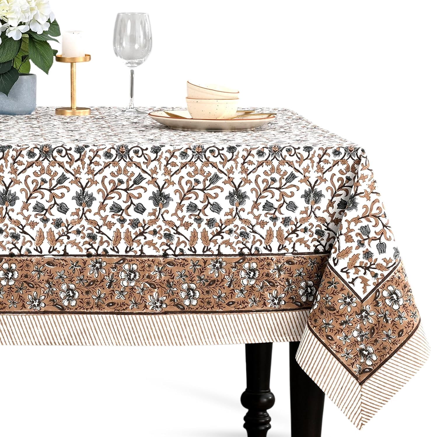 Autumn Vine 100% Cotton 72x160 Inch Indian Block Print Rectangle ...