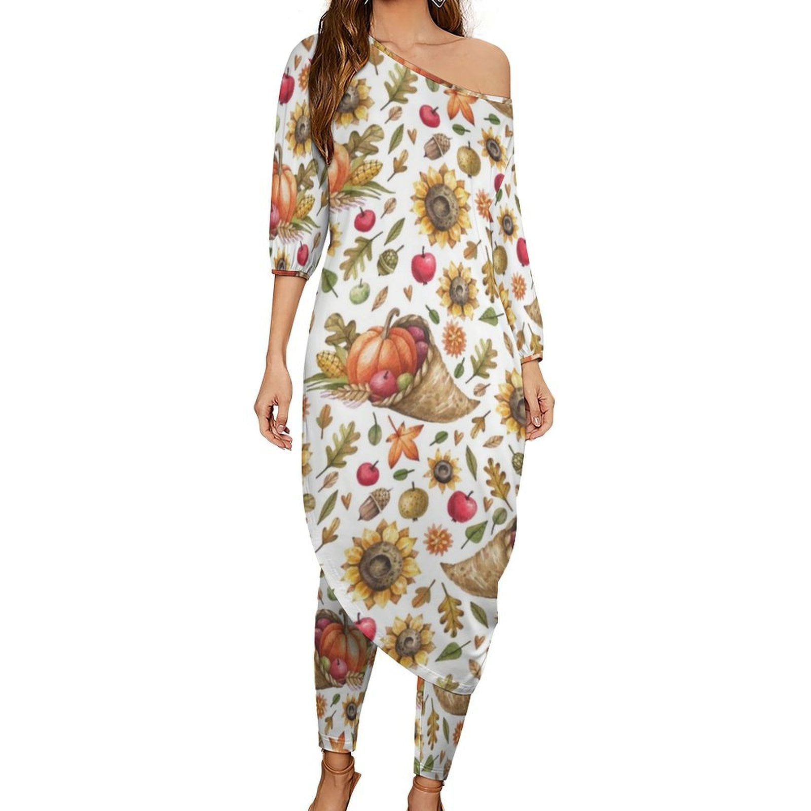 Autumn Watercolor Pattern with Ripe Pumpkins And Sunflower Flowers ...