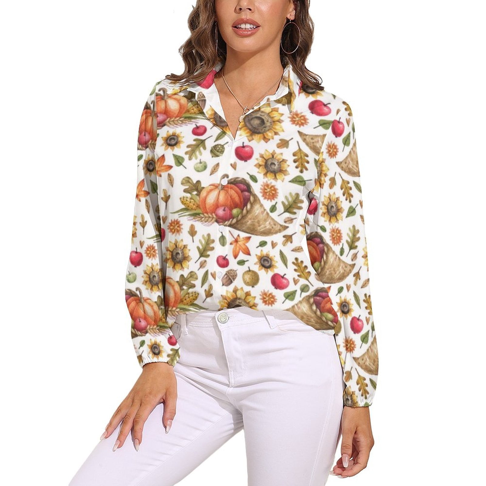 Autumn Watercolor Pattern with Ripe Pumpkins And Sunflower Flowers Long ...