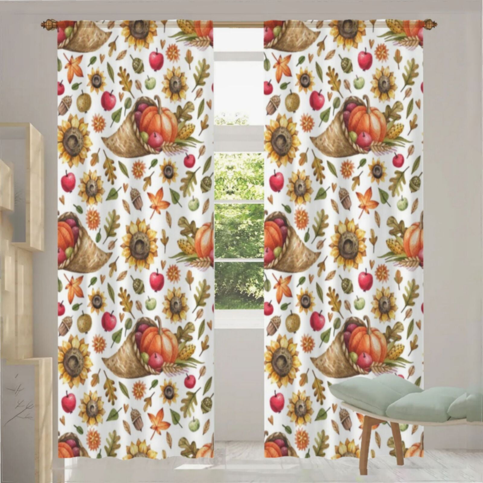 Autumn Watercolor Pattern With Ripe Pumpkins And Sunflower Flowers ...