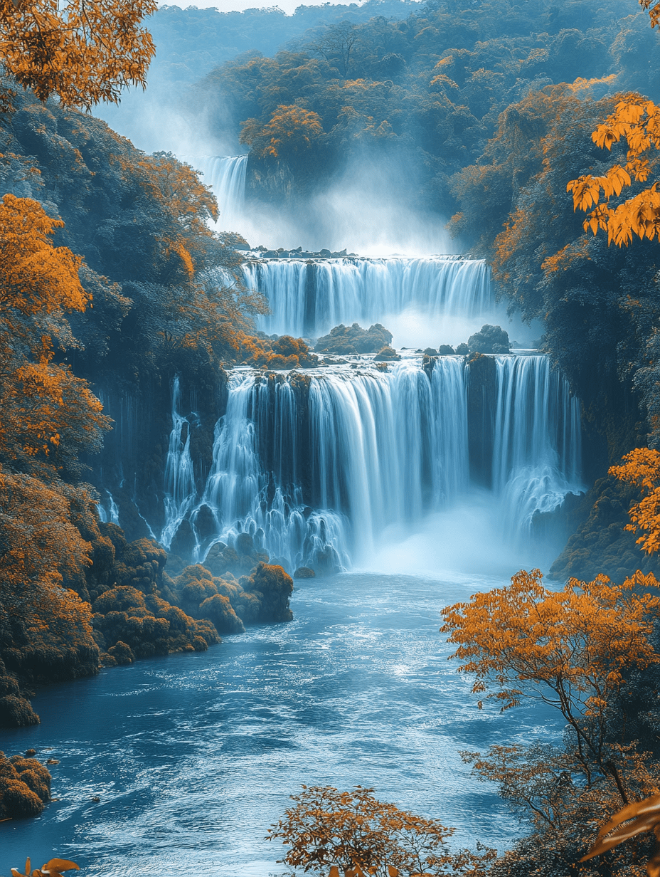 Autumn Waterfall Canvas Print/Wall Art， Suitable for Living Room ...