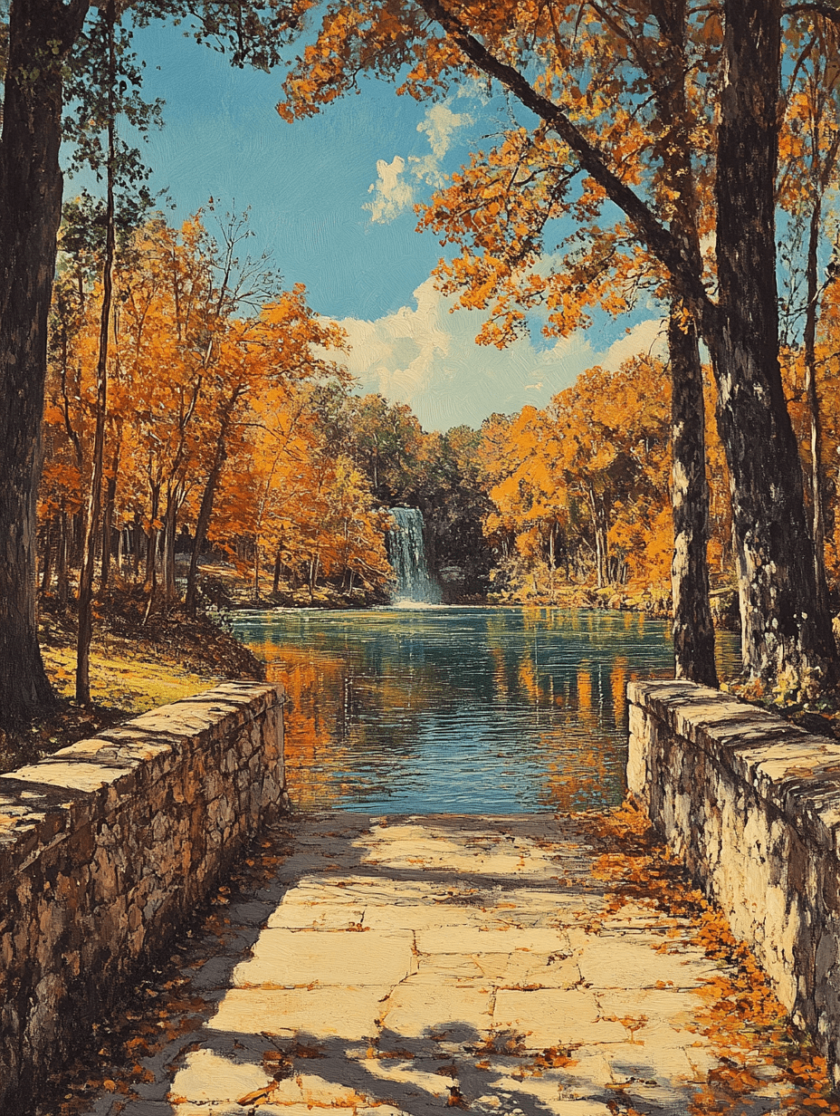 Autumn Waterfall Landscape Canvas Print/Wall Art， Suitable for Living ...