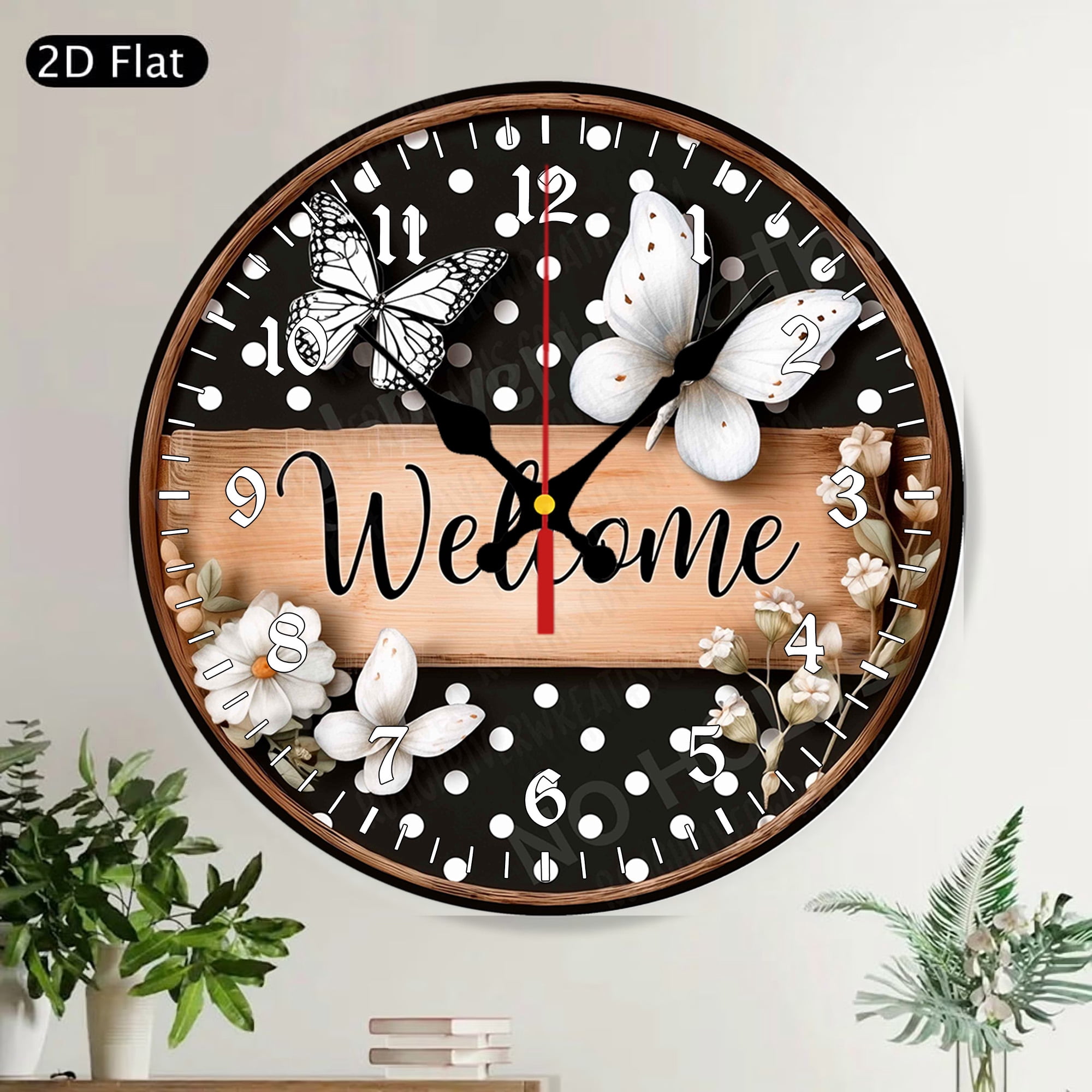 Autumn Welcome Pumpkin Round Wall Clock, Silent Farmhouse Fall Harvest ...