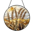 Autumn Wheat Field Scene Suncatcher Window Hanging, Vibrant Stained ...