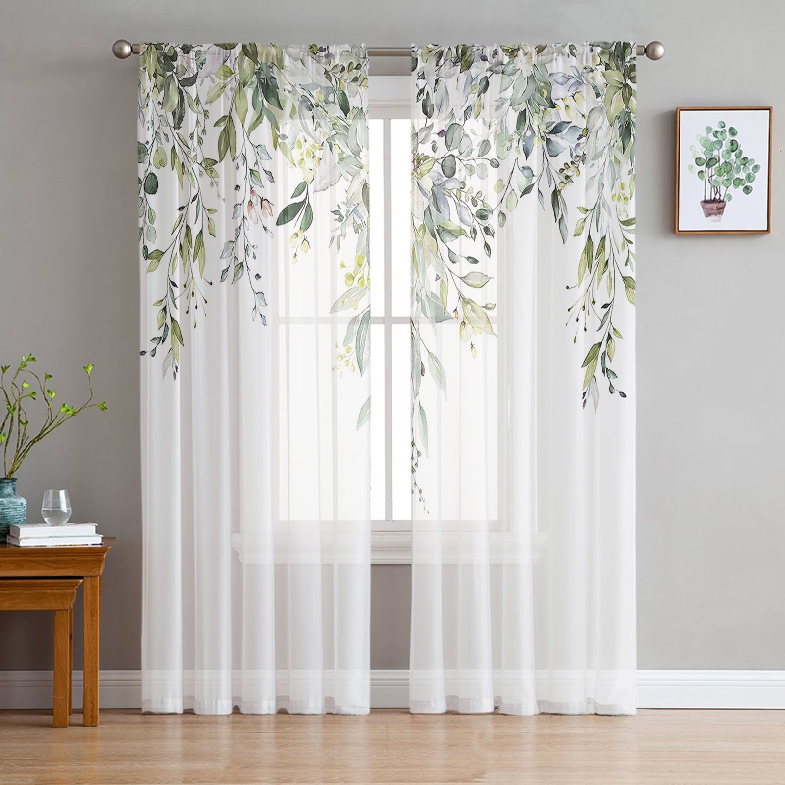 Autumn Wild Flowers Sheer Curtains for Living Room ration Window ...