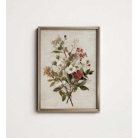 Autumn Wildflower Farmhouse Botanical Poster, Unframed Size 12x18 ...
