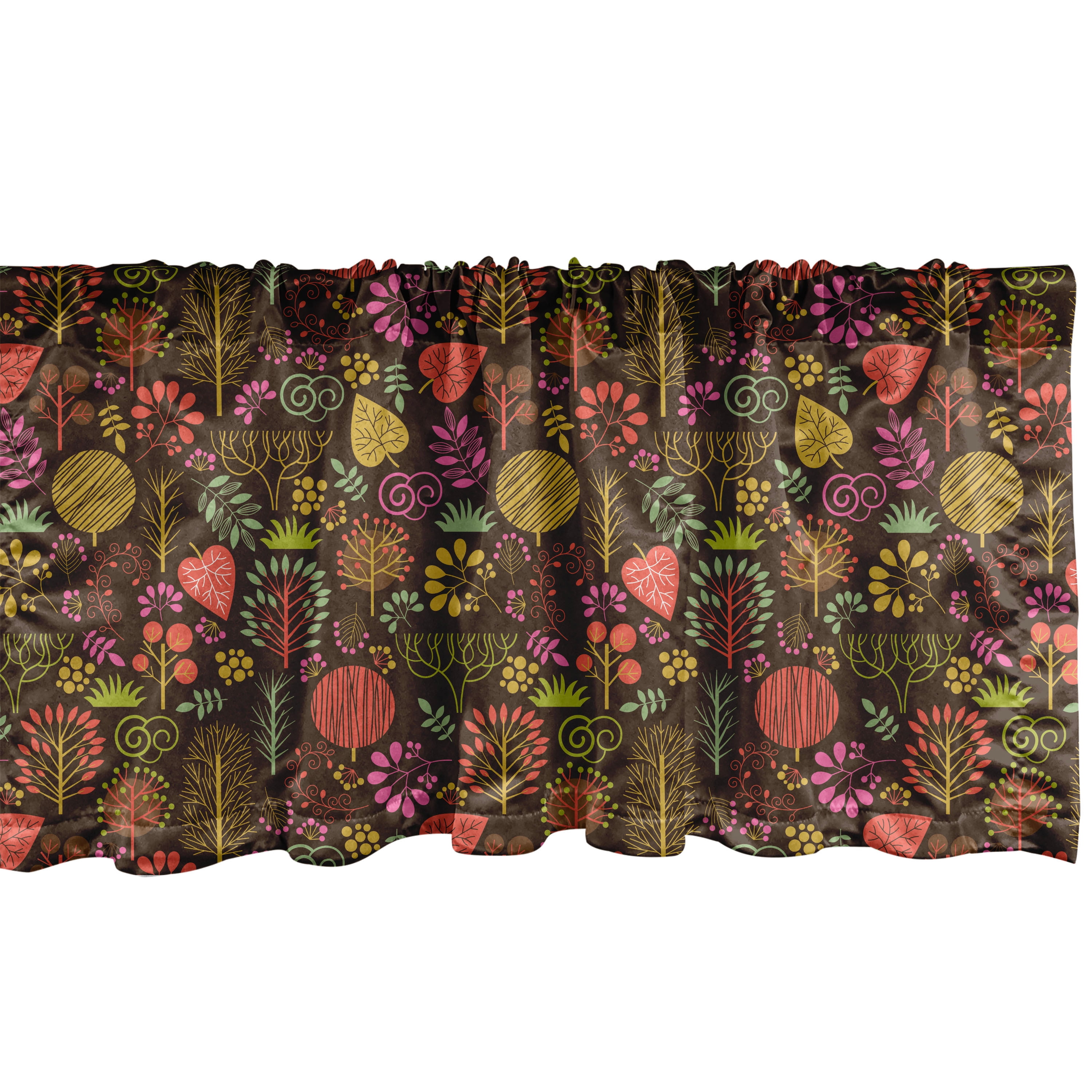 Autumn Window Valance, Continuous Pattern of Colorful Botanical Beauty ...