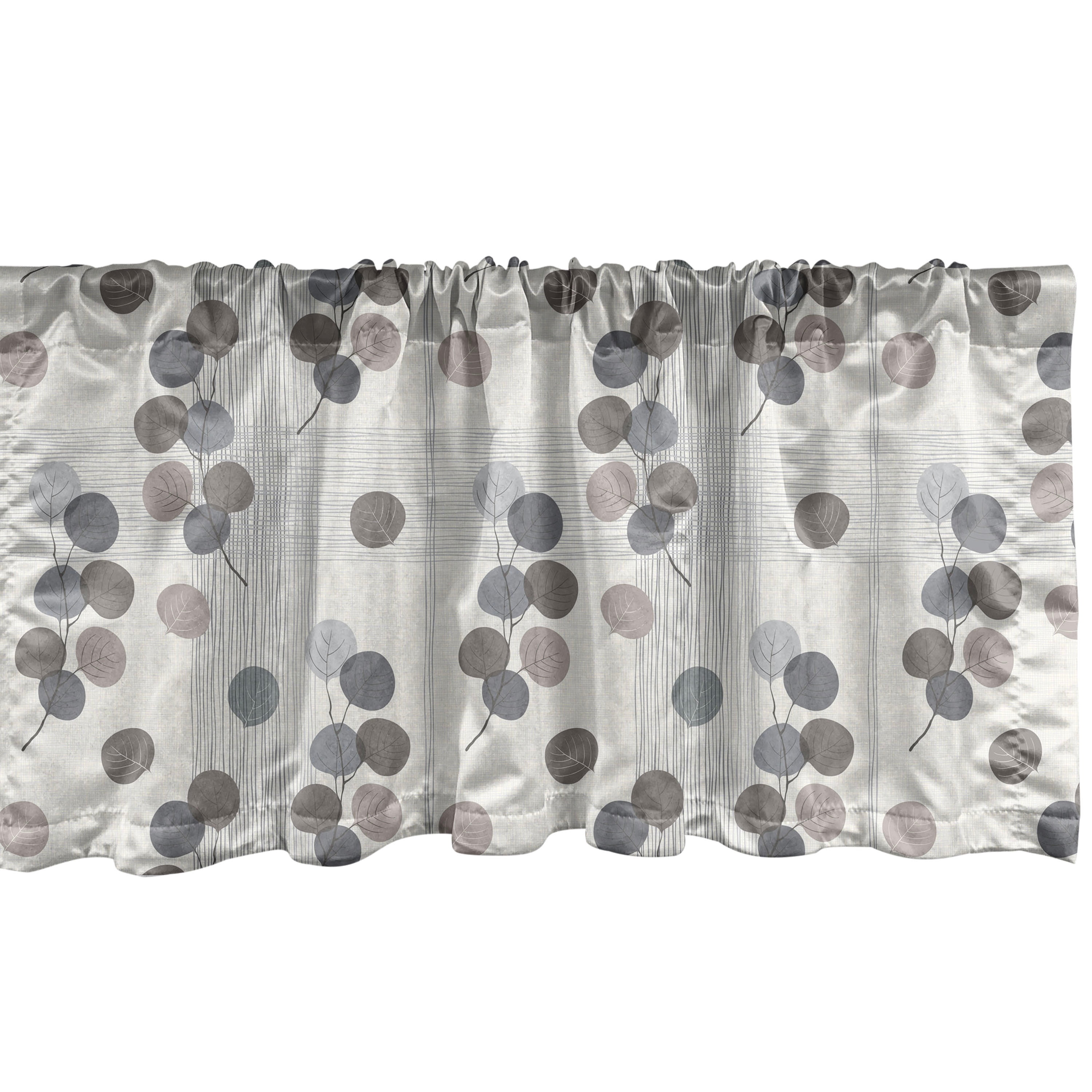 Autumn Window Valance, Grunge Style Botanical Vibe Inspired Leaf Sketch ...