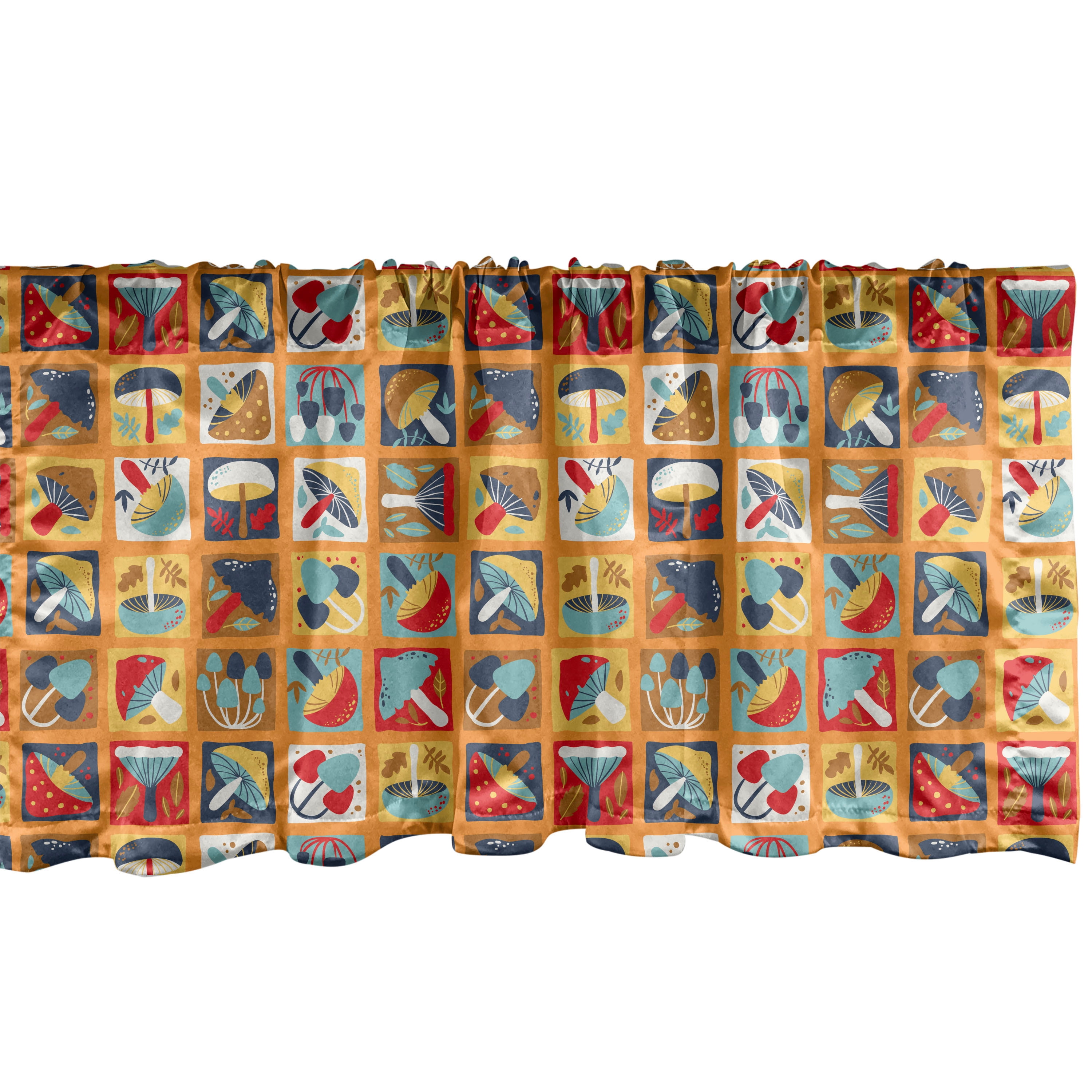 Autumn Window Valance Pack of 2, Various Seasonal Abstract Mushroom ...
