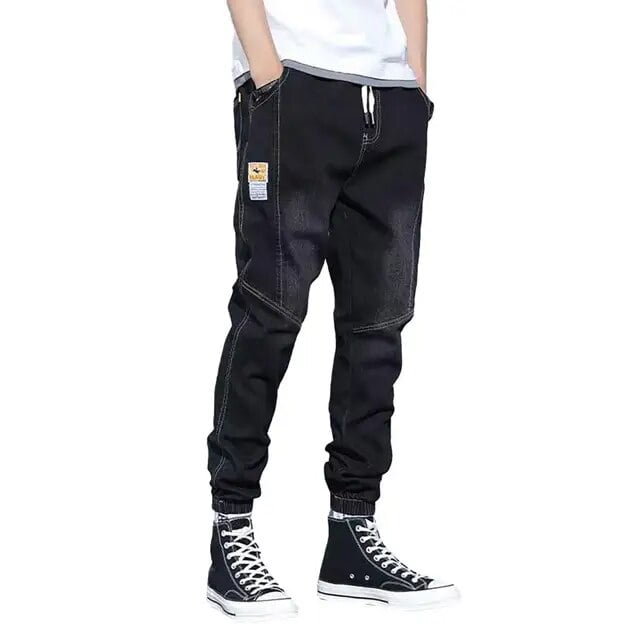 Autumn Winter Blue Cargo Jeans Men Streetwear Denim Jogger Pants Baggy Jean Trousers Male