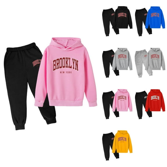 Autumn Winter Children's Hoodie Pullover Set, Letter Printed Long ...