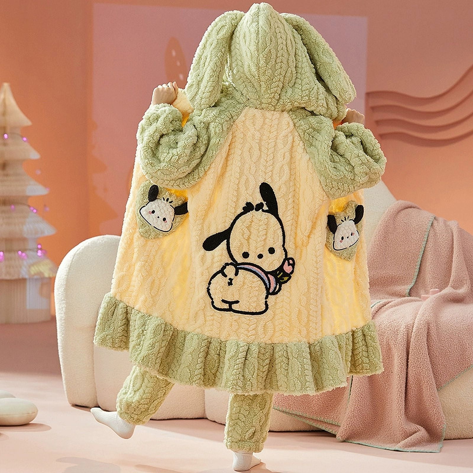 Autumn Winter Children‘s Plush Pajamas Robe Anime Sanrioed Cinnamoroll ...