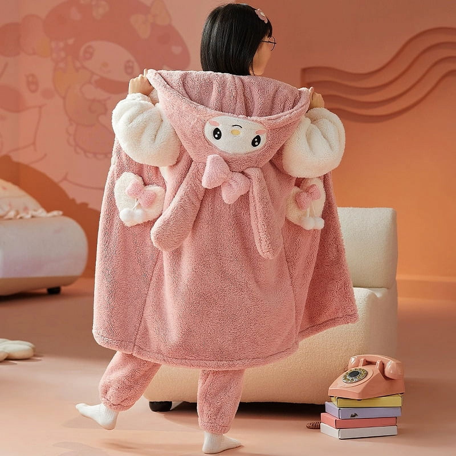 Autumn Winter Children‘s Plush Pajamas Robe Anime Sanrioed Cinnamoroll ...