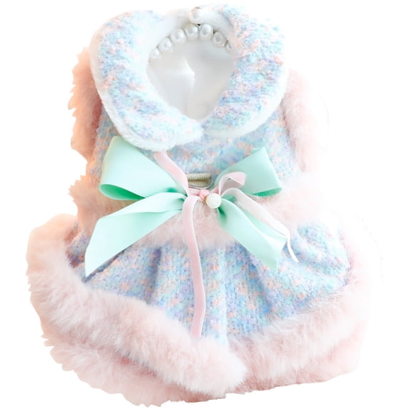Autumn Winter Dog Cat Princess Dress Sweet Bowknot Cat Dog Skirt ...
