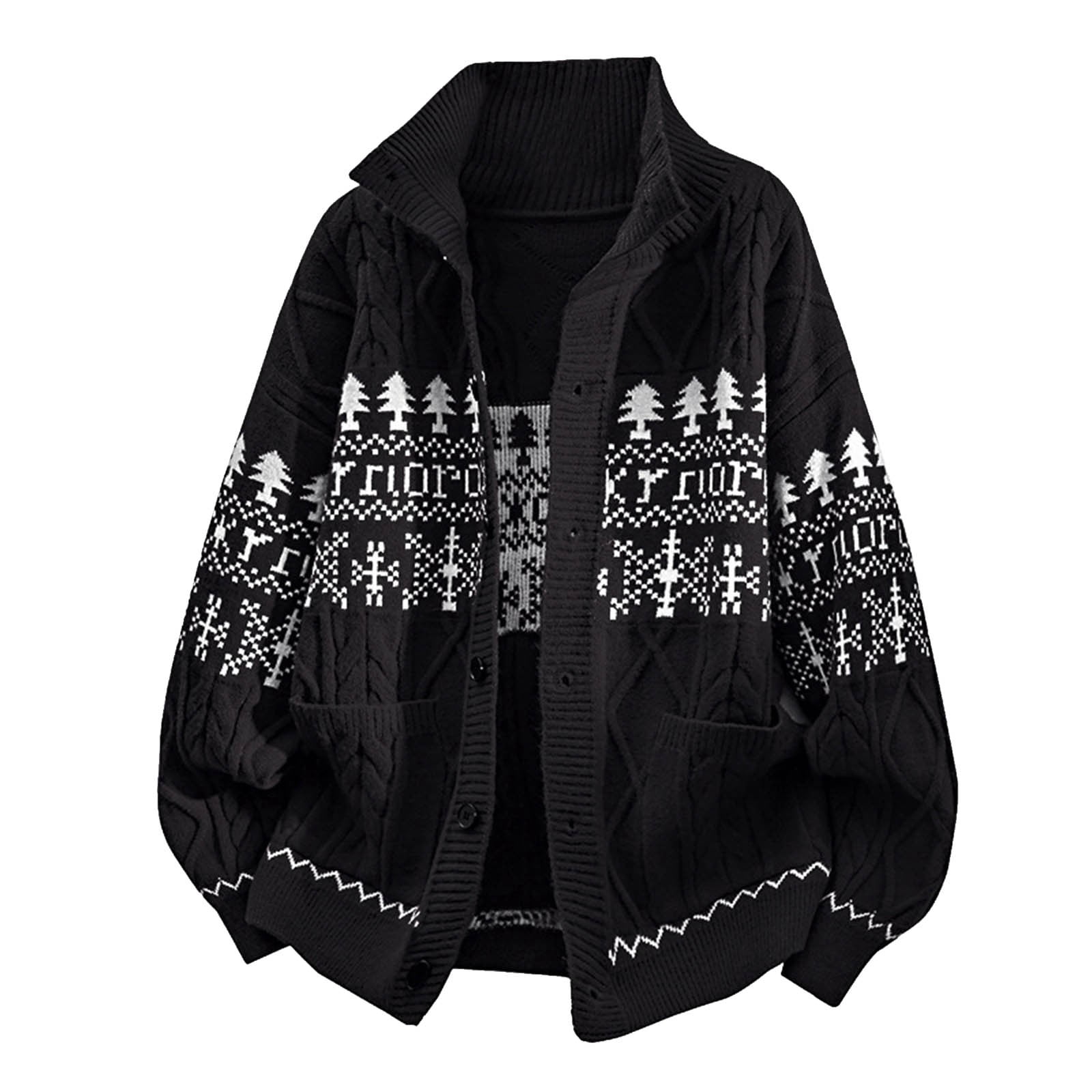 Autumn Winter Fashion Shawl Collar Knitted Sweater Coat Loose Fit ...