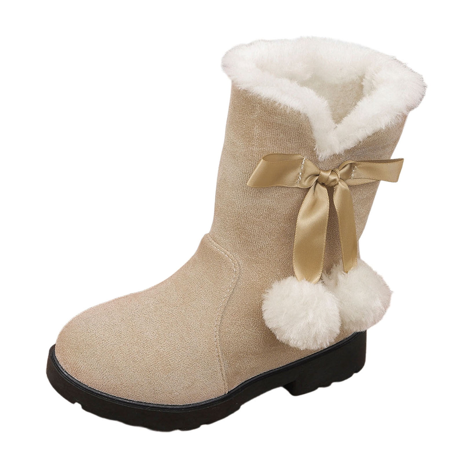 Autumn Winter Girls' Fashion Boots with PU Leather Upper, Thick Non ...