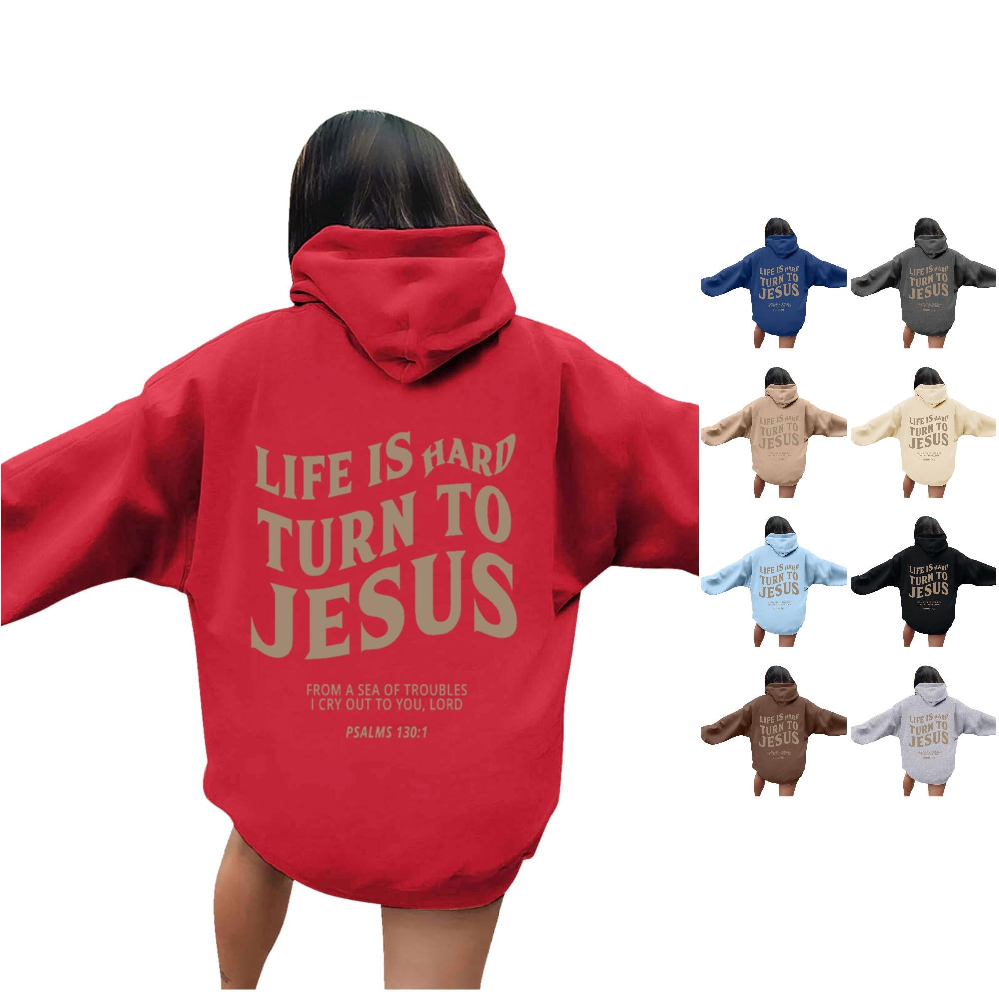 Autumn Winter Hoodie Neck Solid Color Printed Long Sleeve Pullover ...