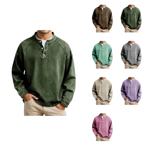 Autumn Winter Long Sleeve Shirt For Slim Fit Casual Pintuck Washed ...