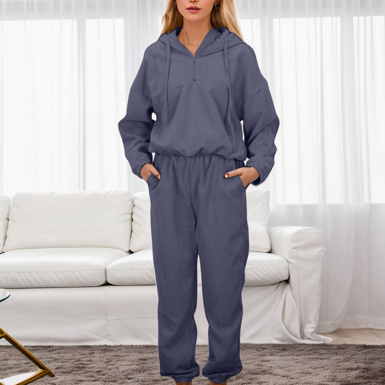 Autumn And Winter Long Sleeve Zipper Pant Suit For Women Christmas ...