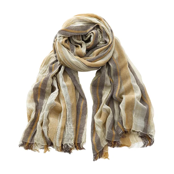 Autumn Winter Men Scarf Cotton Linen Striped Scarves Warm Neckerchief Pashmina Casual Male ...