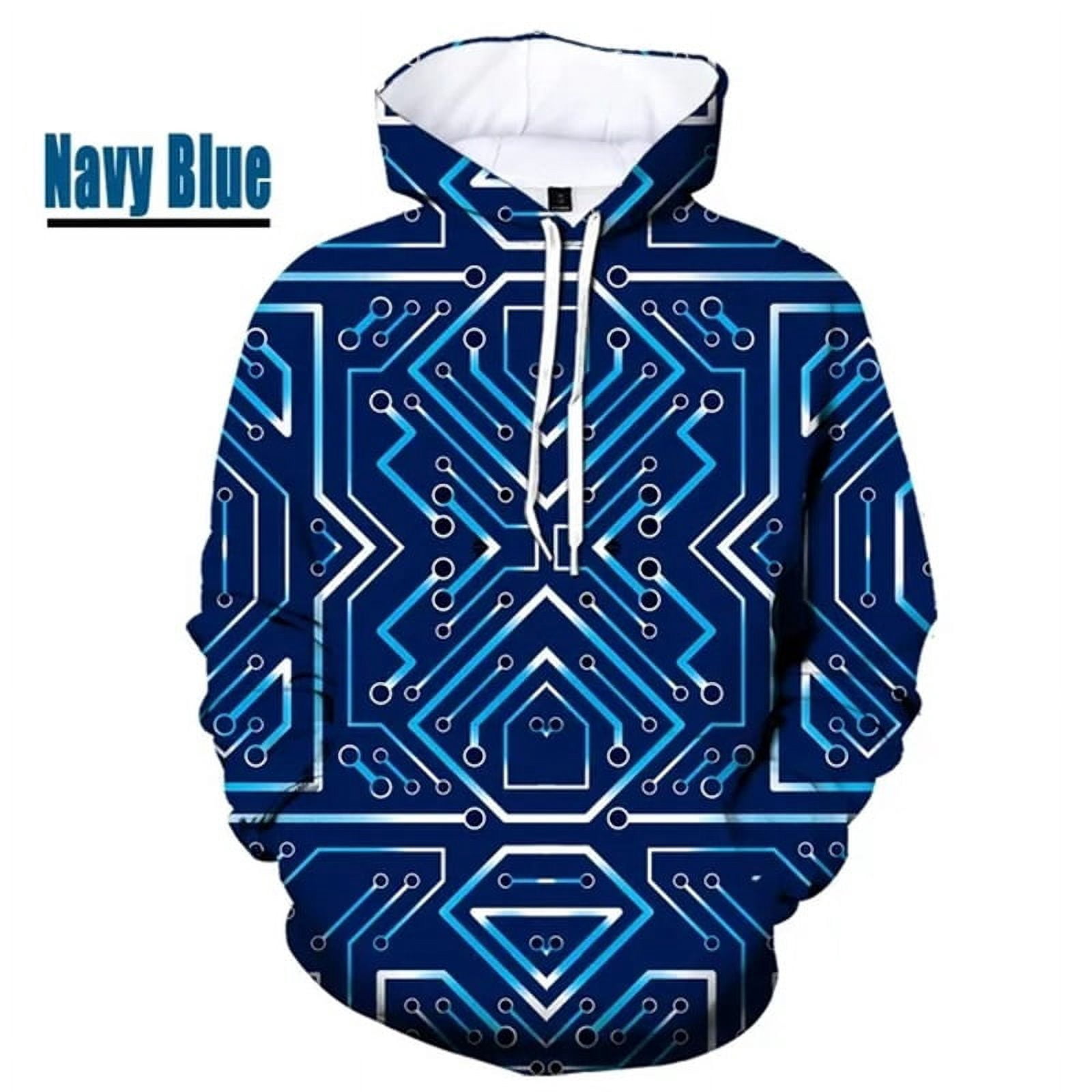 Autumn Winter Mens Hoodie Full Printing Circuit Pattern Hoodies Women ...