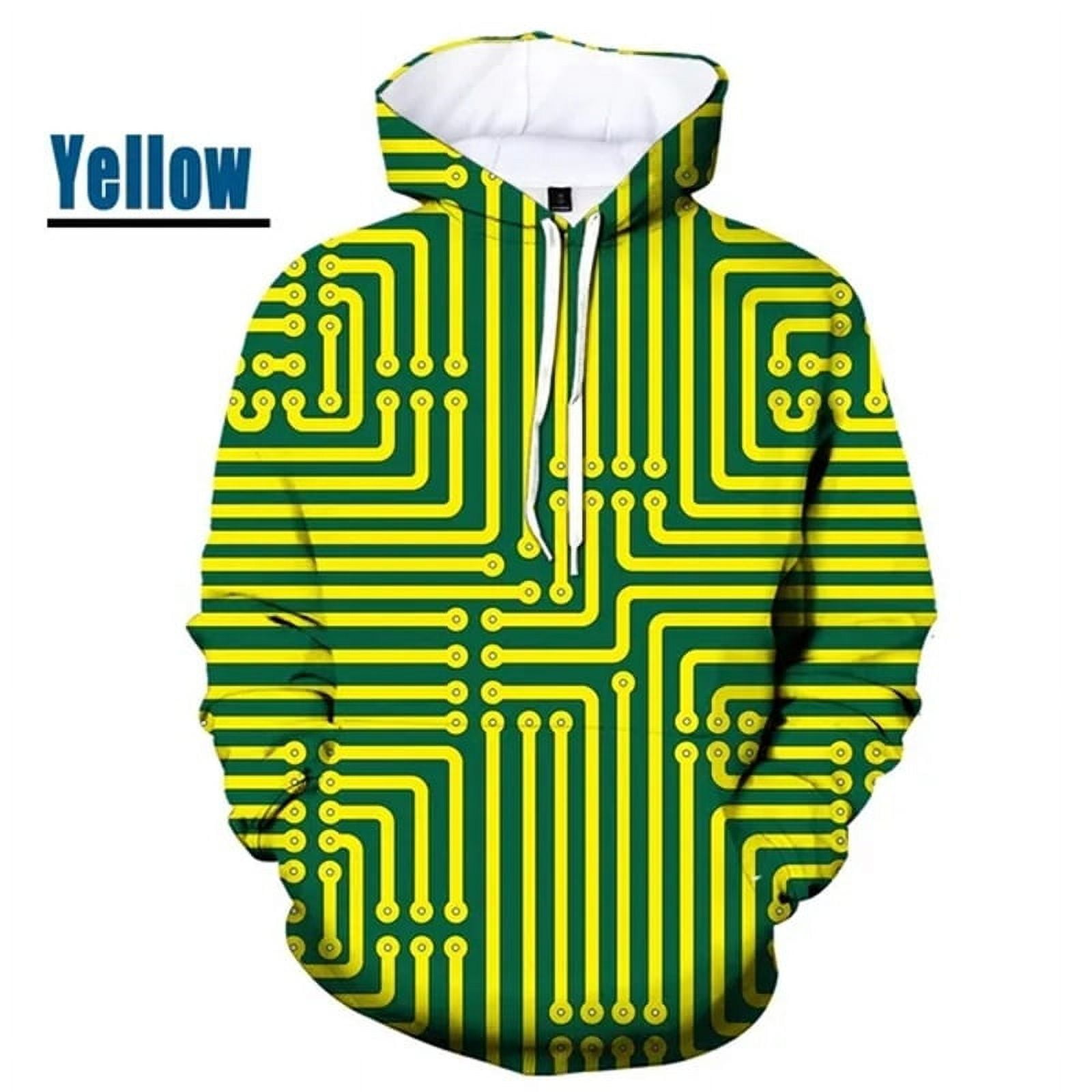 Autumn Winter Mens Hoodie Full Printing Circuit Pattern Hoodies Women ...