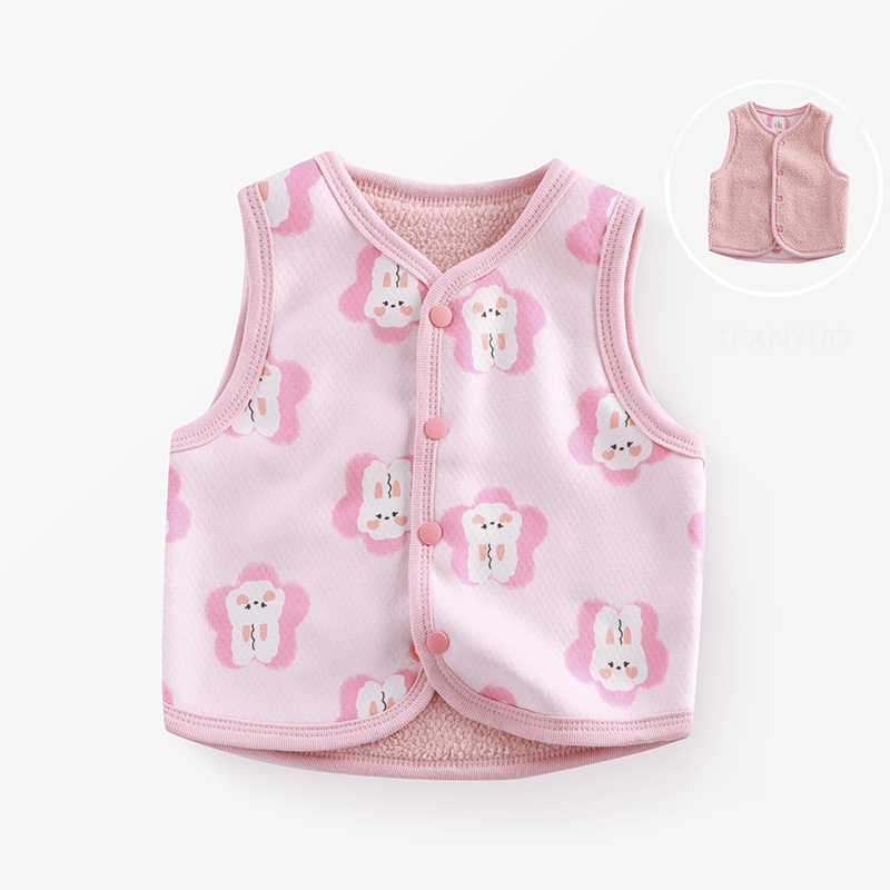 Autumn Winter New Double-sided Baby Kids Vests Plush Thickened Children ...