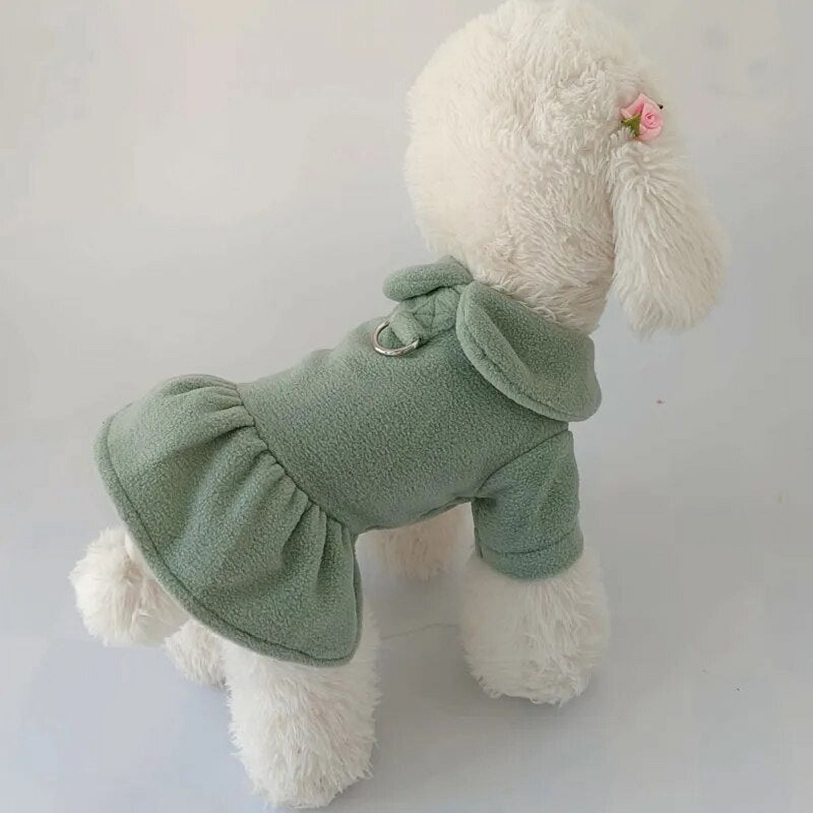 Autumn Winter Pet Dresses Christmas Wool Princess Skirt Harness ...