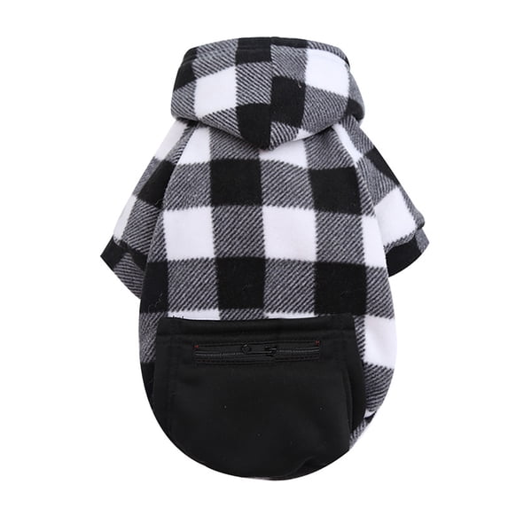 Autumn Winter Plaid Dog Cat Pet Clothing with Zipper Pocket and ...
