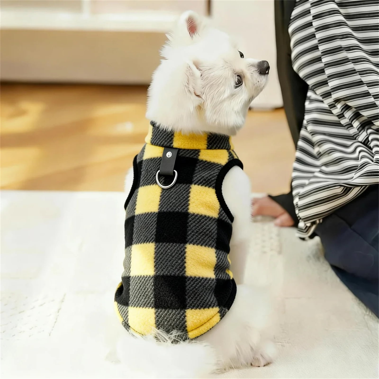 Autumn Winter Plaid Fleece Vest Dog Coat For Large Dogs, M Pet Apparel ...