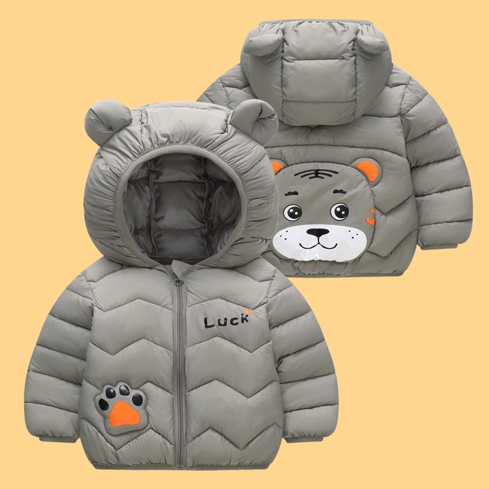 Autumn Winter Quilted Coat for Boys Girls Toddler Kids Fleece Padded ...