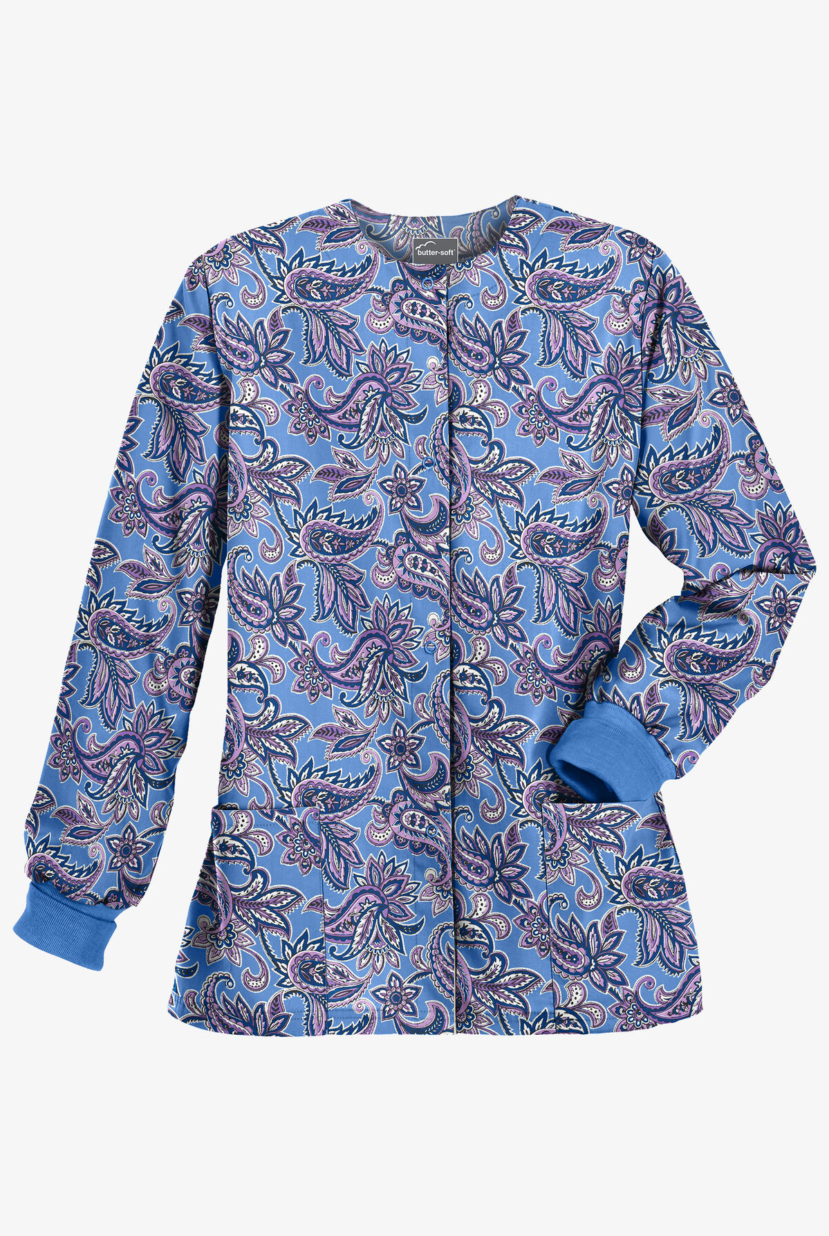 Autumn Winter Scrub Top Hospital Long Sleeve Spa Nurse Uniform Round ...
