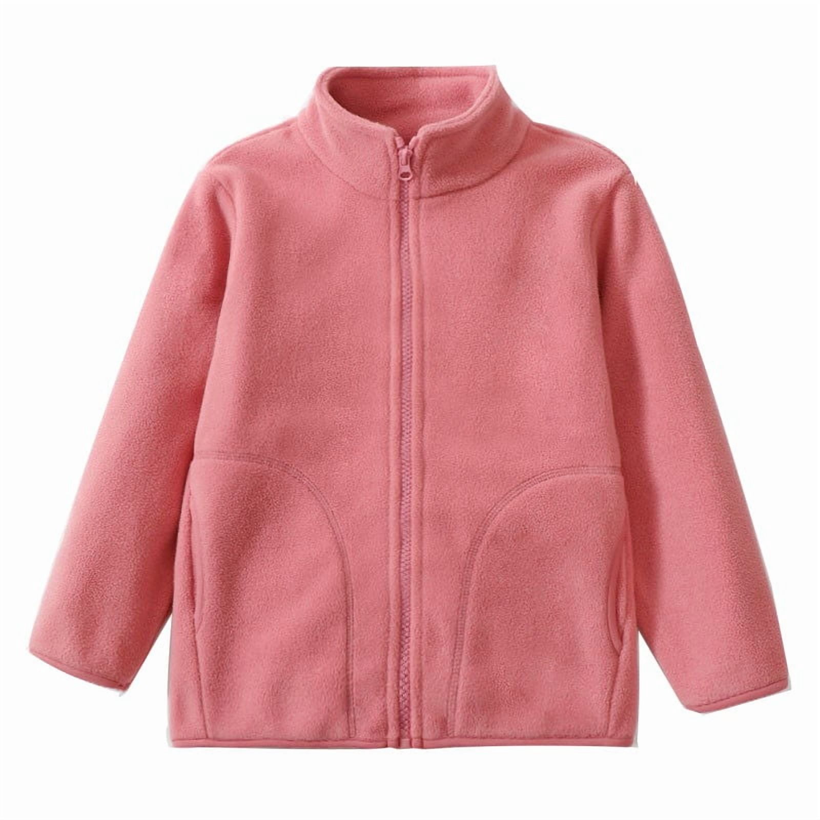 Autumn Winter Solid Color Stand-Up Collar Zip-Up Jacket for Boys and ...