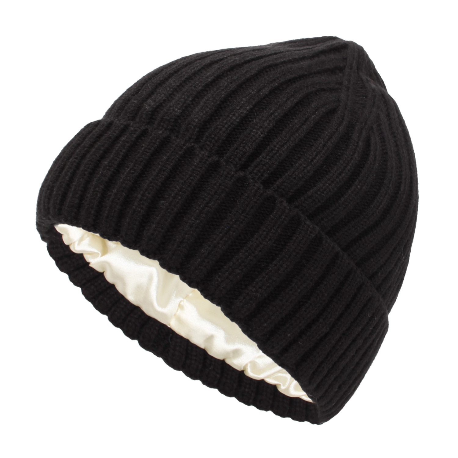Autumn Winter Trendy Hats for Women New Satin Warm Knitted Hats for Men ...