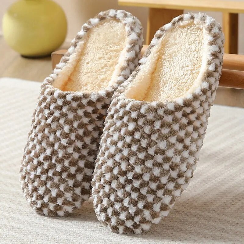 Autumn Winter Warm Slippers For Men Women Shoes Soft Plush Indoor Home ...