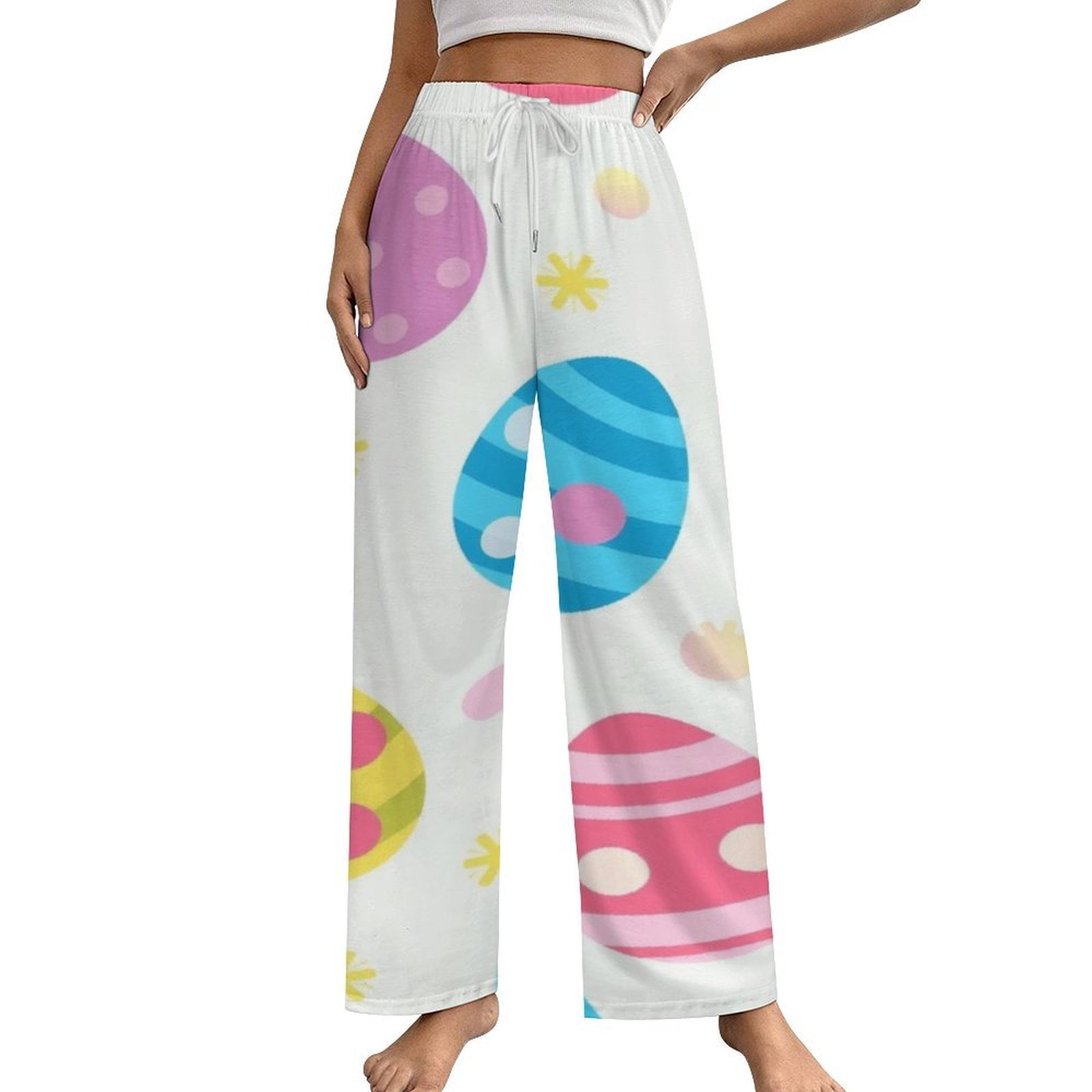 Autumn Winter Women's Pajama Pants Easter Egg Pattern Loose Pajama ...