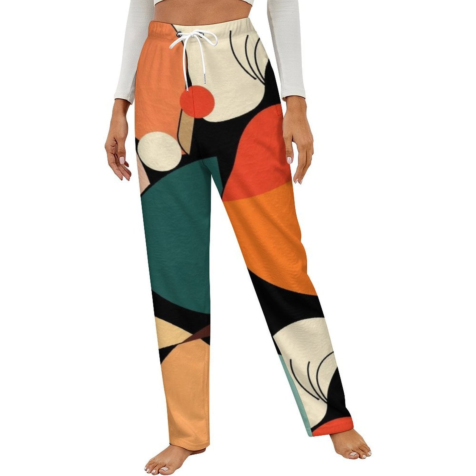 Autumn/Winter Women's Sleeping Pants Abstract Colorful Shapes Home ...
