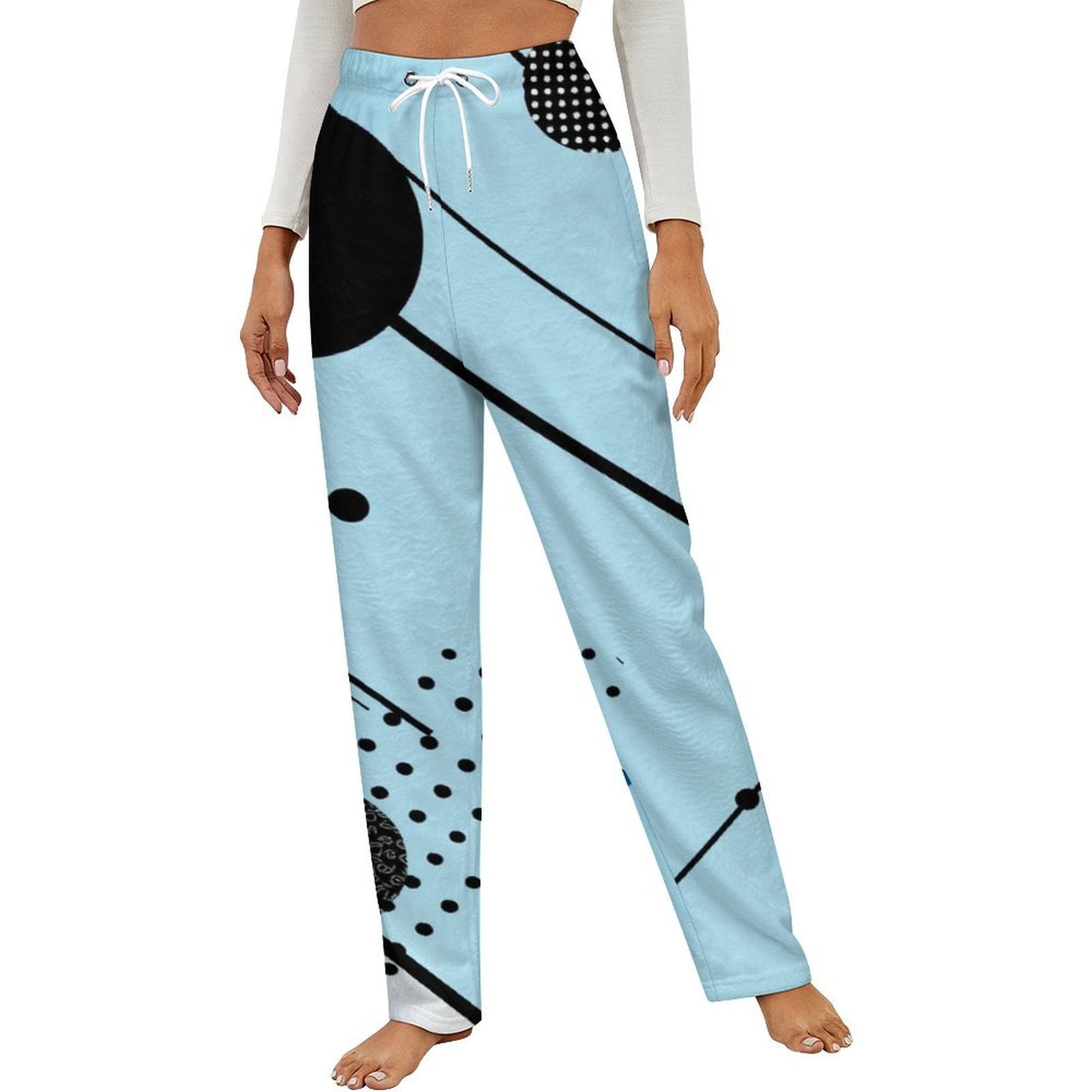 Autumn/Winter Women's Sleeping Pants Abstract Geometric Design Home ...