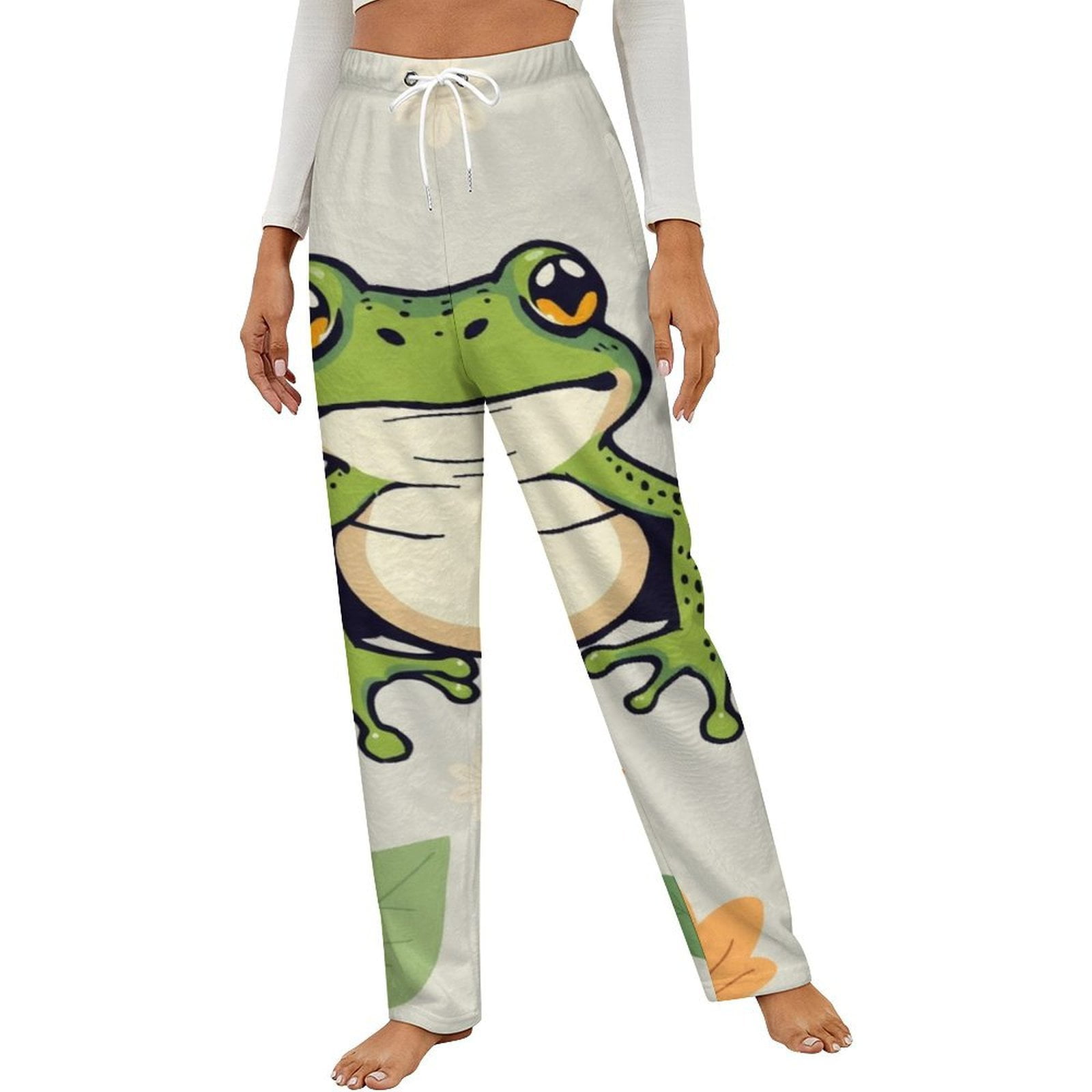 Autumn/Winter Women's Sleeping Pants Cartoon Frog Home Pants Warm ...