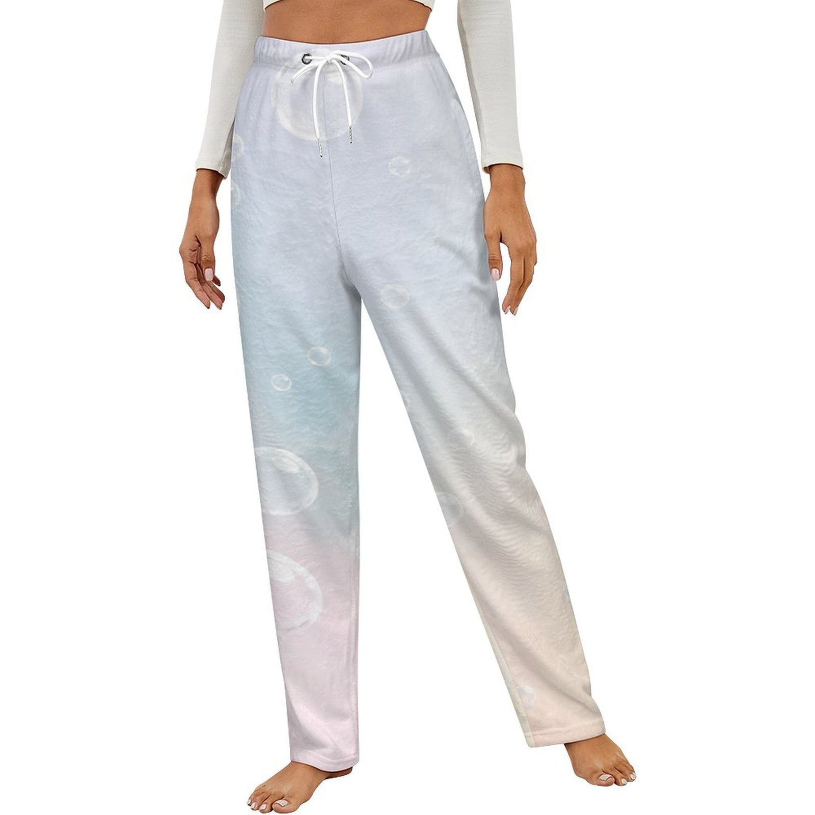 Autumn/Winter Women's Sleeping Pants Floating Pastel Bubbles Home Pants ...